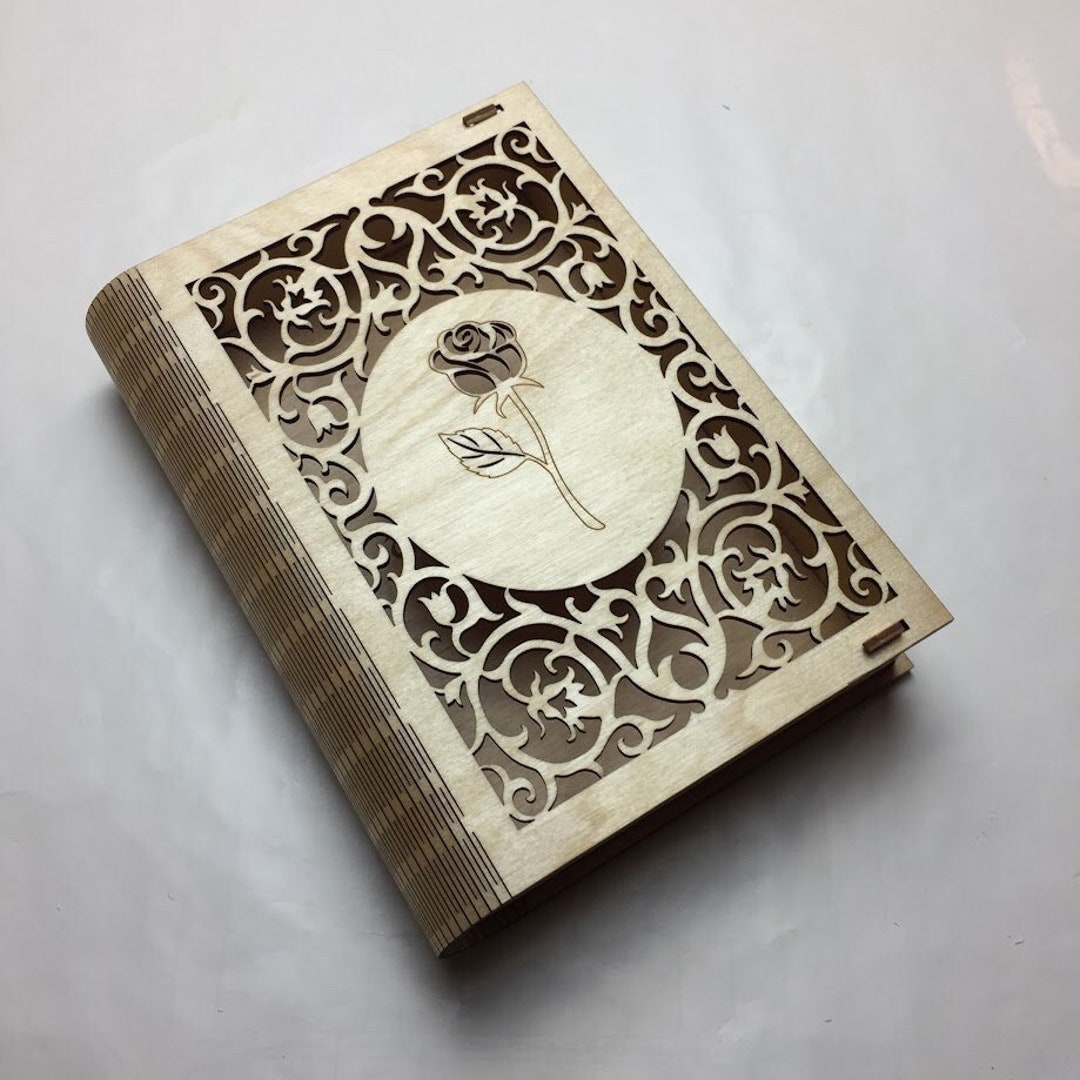 Rose Book Box Jewelry Box Memory Box Wooden Box Handmade Box Mothers ...