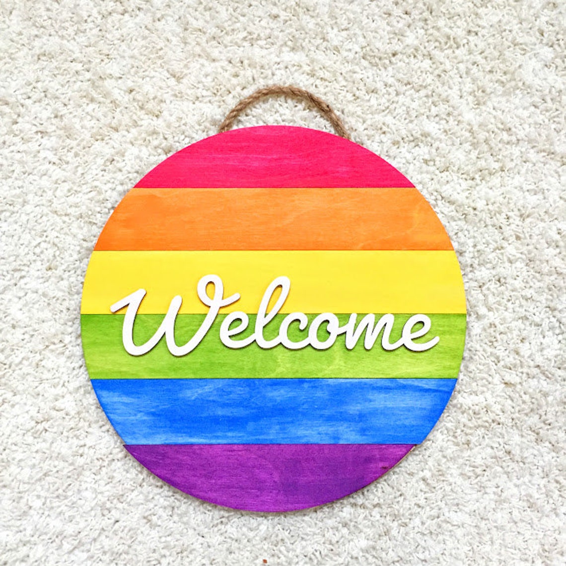 Pride Welcome Wooden Door Hanger LGBTQ All Wood Laser Cut - Etsy