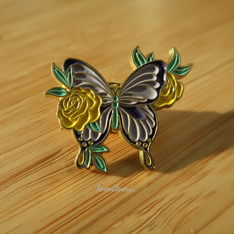 Yellow Rose Pin - Etsy