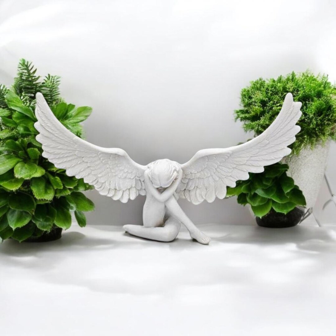 Angel Wings Figurine | Angel Figurine | Spiritual Home Decor | White ...