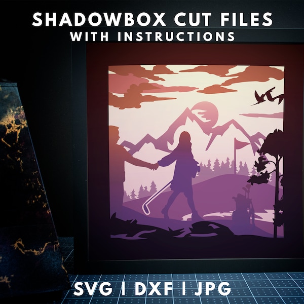 Mountain Lake Shadowbox Template SVG, Mom of 2 Shadow Papercut, Paper ...