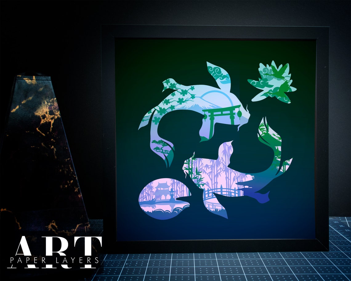 Japanese Shadow Box Svg Template Japanese Themed Light Box - Etsy Canada