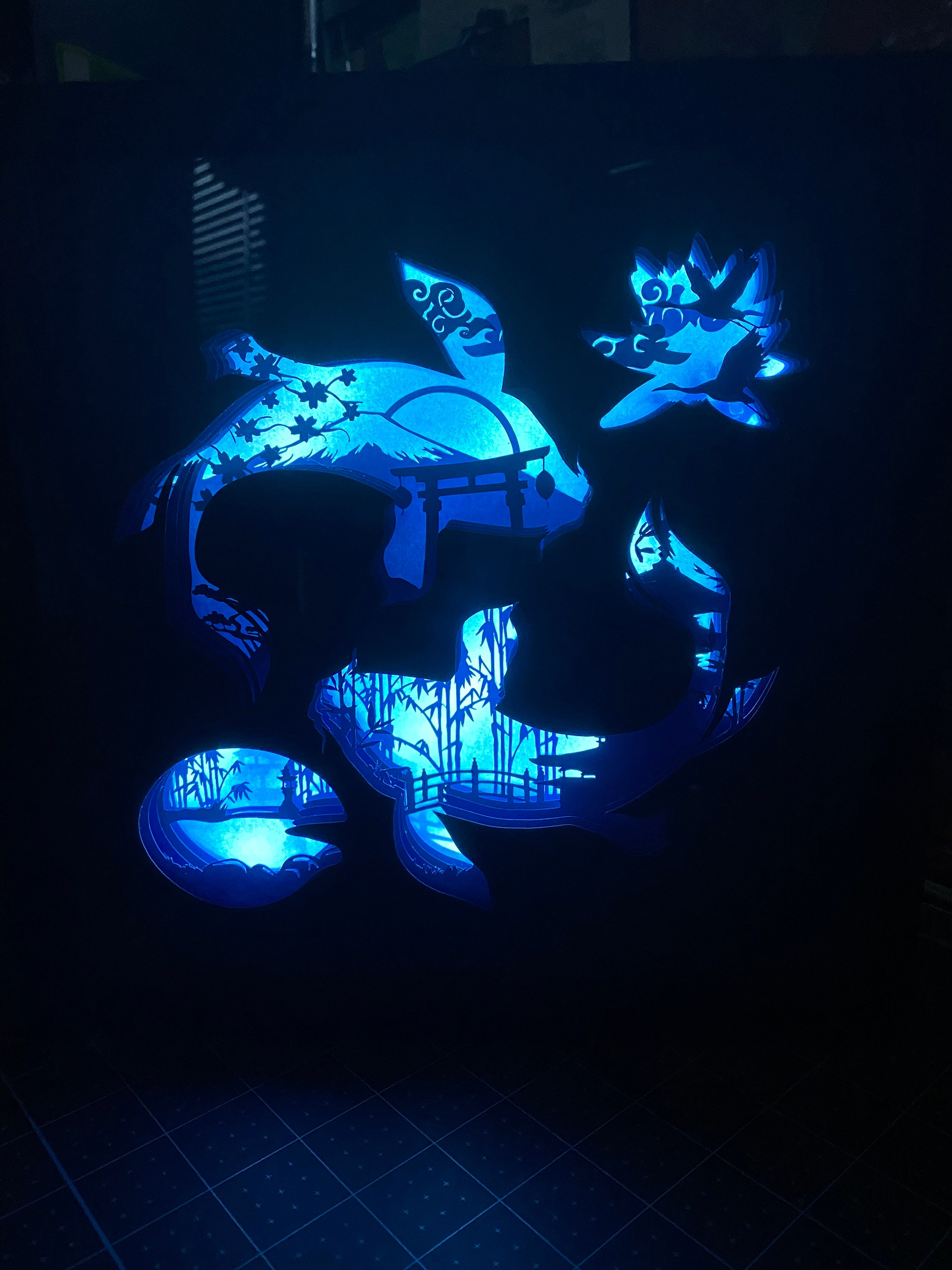 Japanese Shadow Box Svg Template, Japanese Themed Light Box Svg, Mount ...