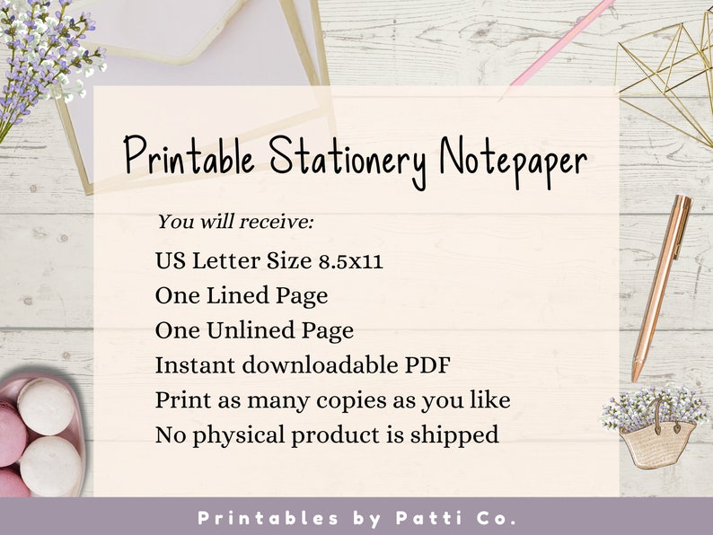 Purple Coquette Writing Paper, PRINTABLE Writing Stationery, Penpal ...