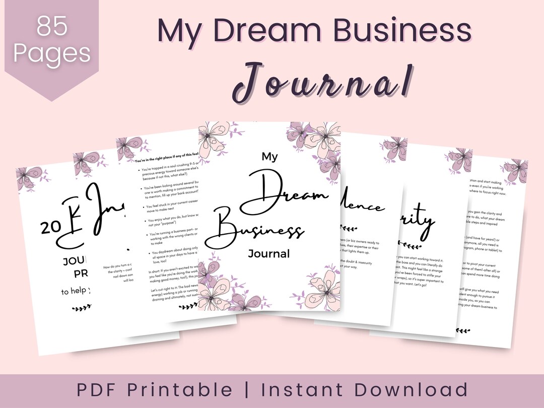 Plan Your Dream Business Journal Dream Business Journal Printable ...