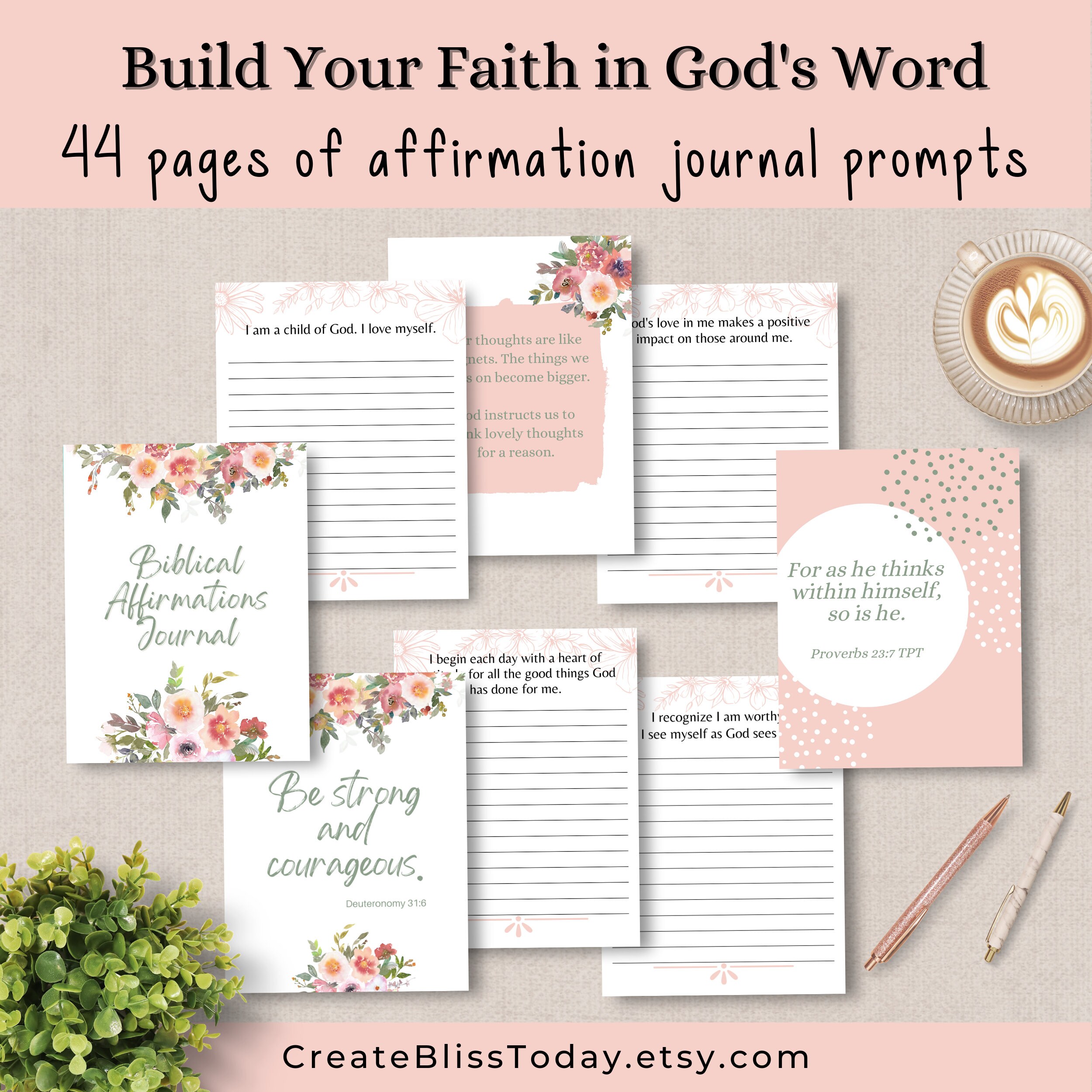 Prayer Journal, Printable Christian Journal, Daily Faith Based ...