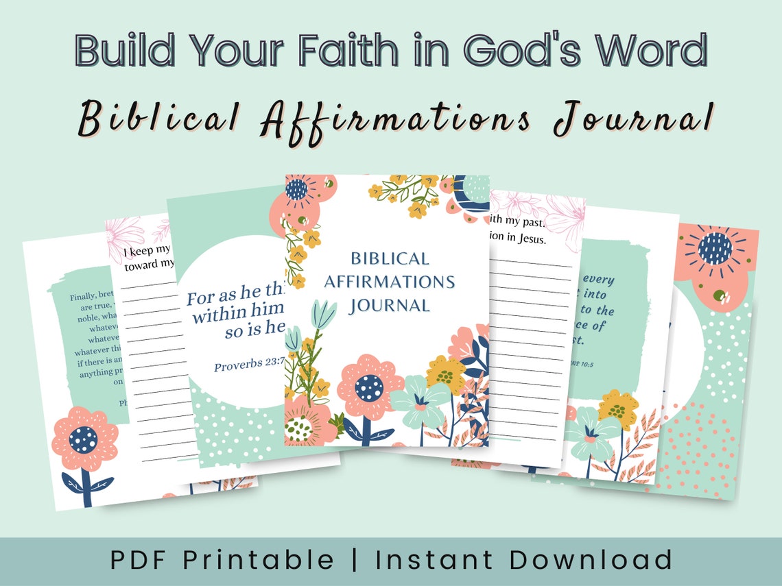 Biblical Affirmations Journal | Scripture Journal Prompts | God's Word ...