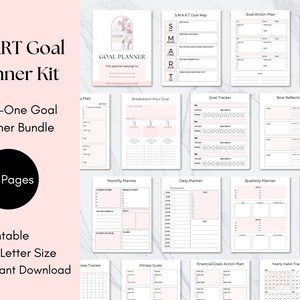 Goal Planner Bundle Printable, SMART Goals Template, Goal Planner Kit ...