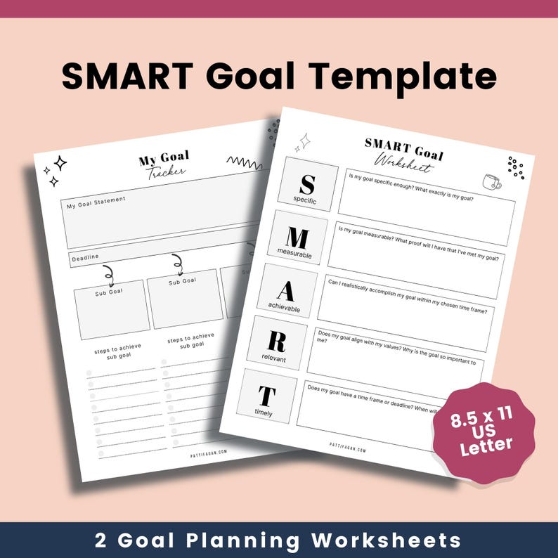 SMART Goal Template, Goal Setting Kit, New Year, SMART Goals Tracker ...