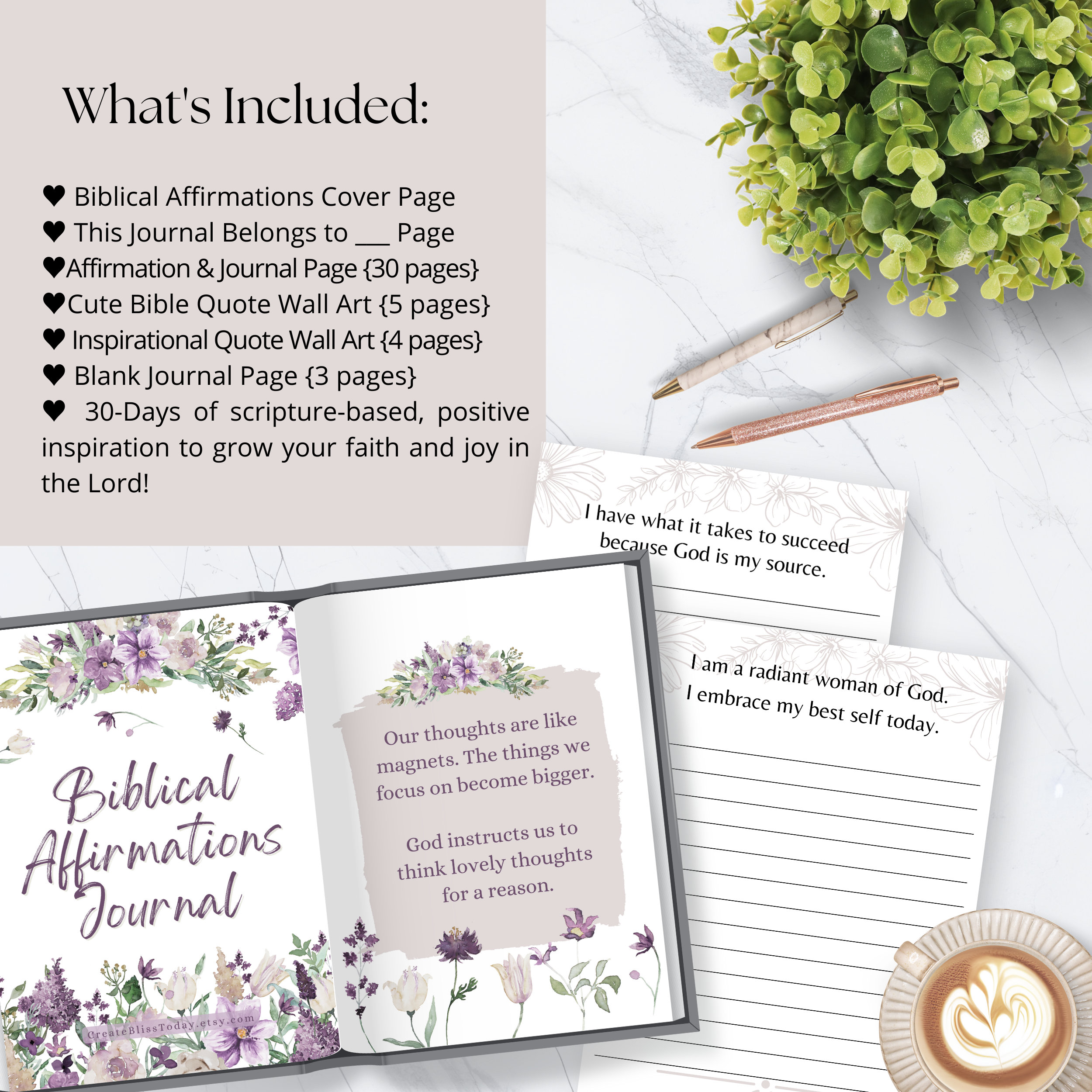 Prayer Journal, Printable Christian Journal, Daily Faith Based ...