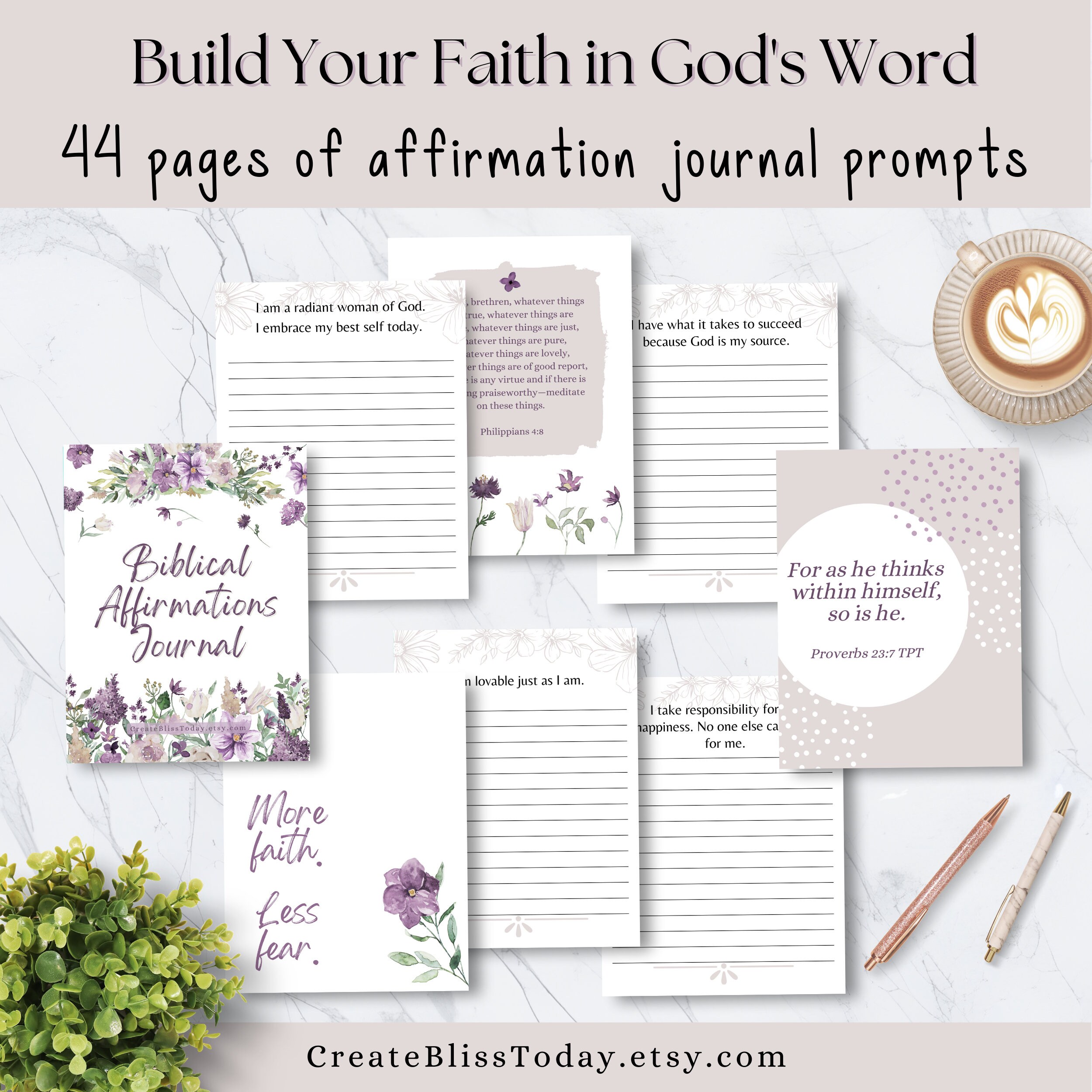 Prayer Journal, Printable Christian Journal, Daily Faith Based ...