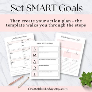 Goal Planner Bundle Printable, SMART Goals Template, Goal Planner Kit ...