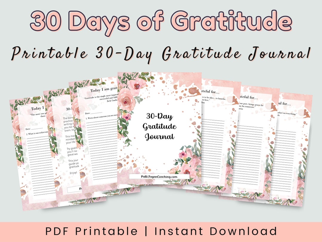 30-day Gratitude Journal Journaling Prompts Gratitude - Etsy