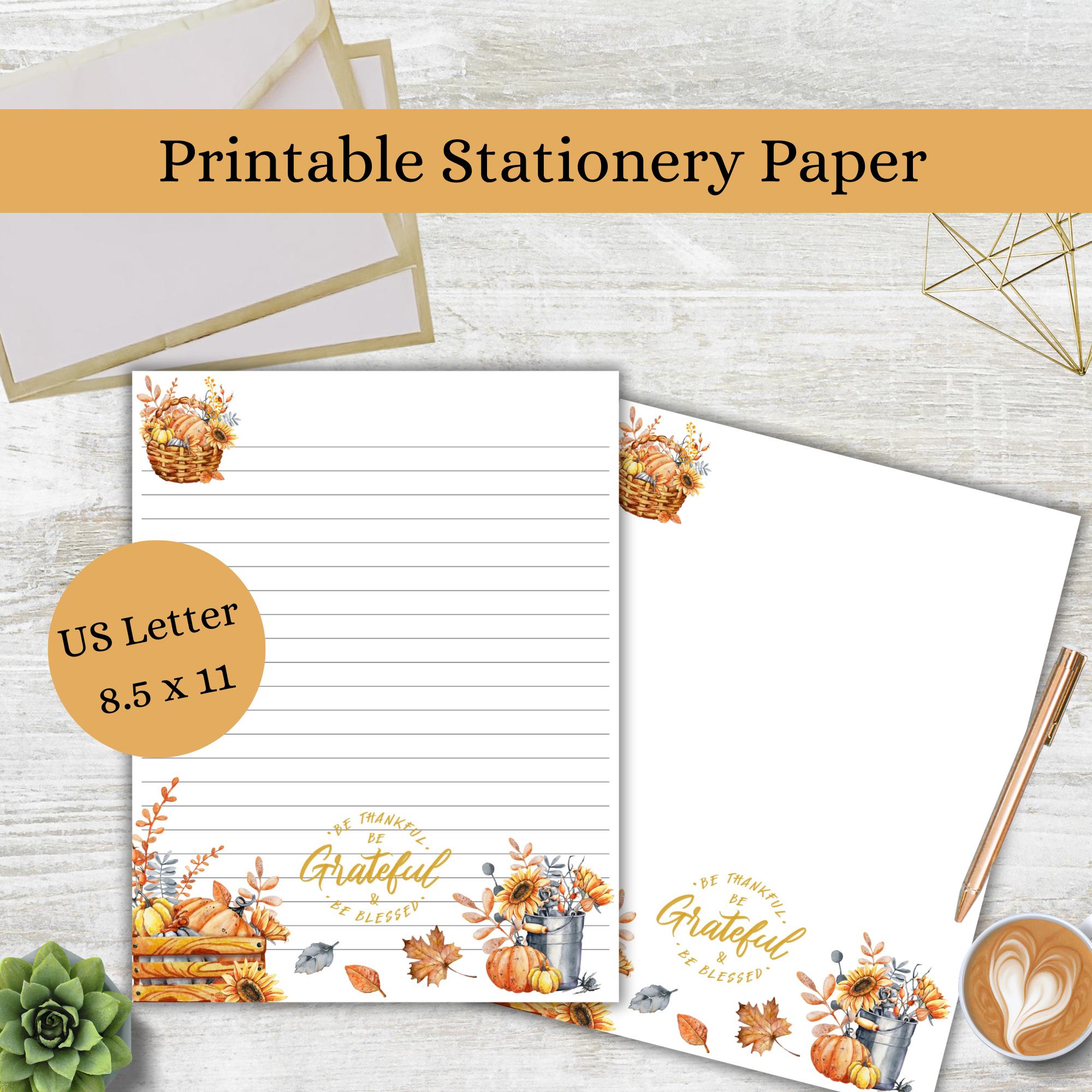 Printable Thanksgiving Stationery 8.5x11, Writing Paper, Printable ...