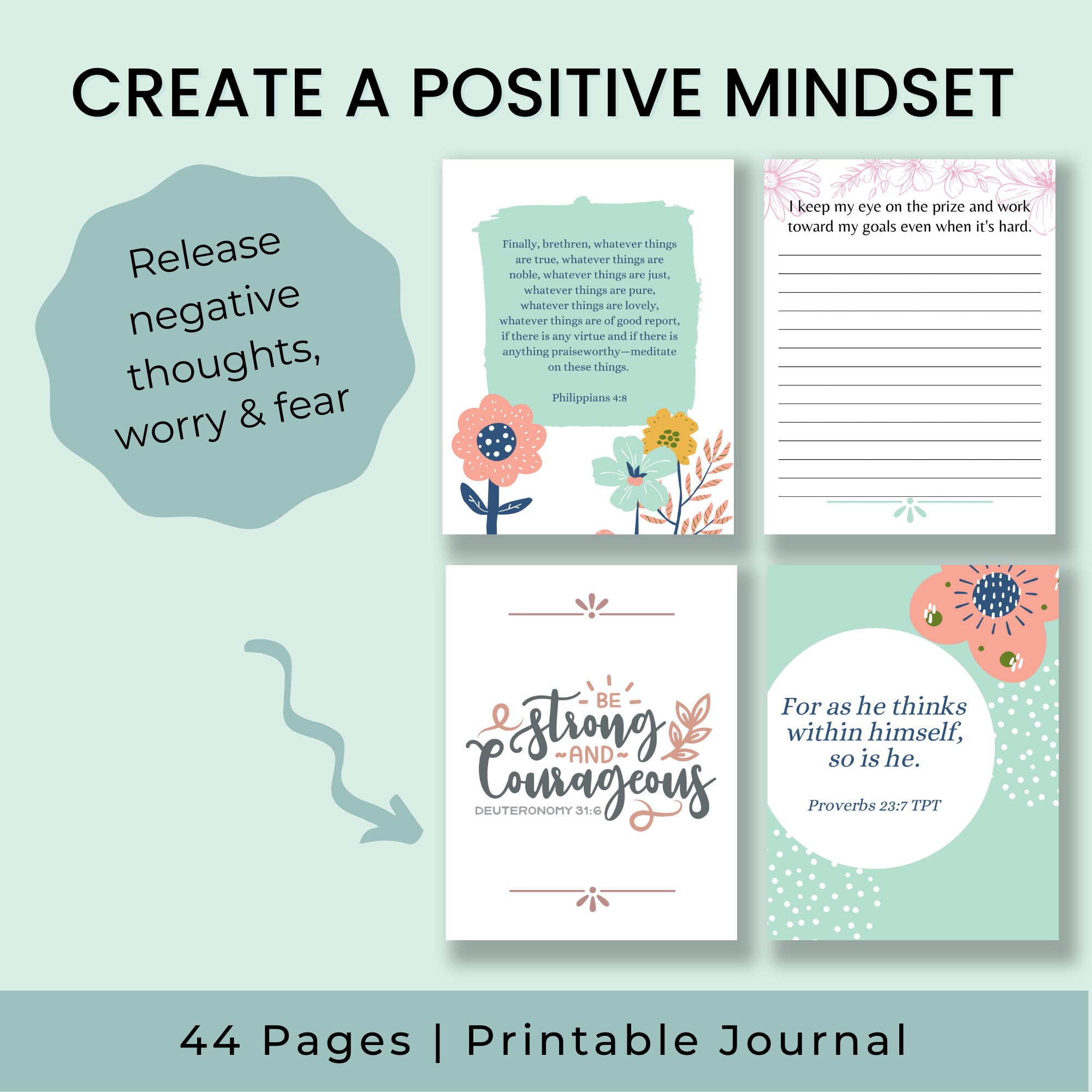 Biblical Affirmations Journal | Scripture Journal Prompts | God's Word ...