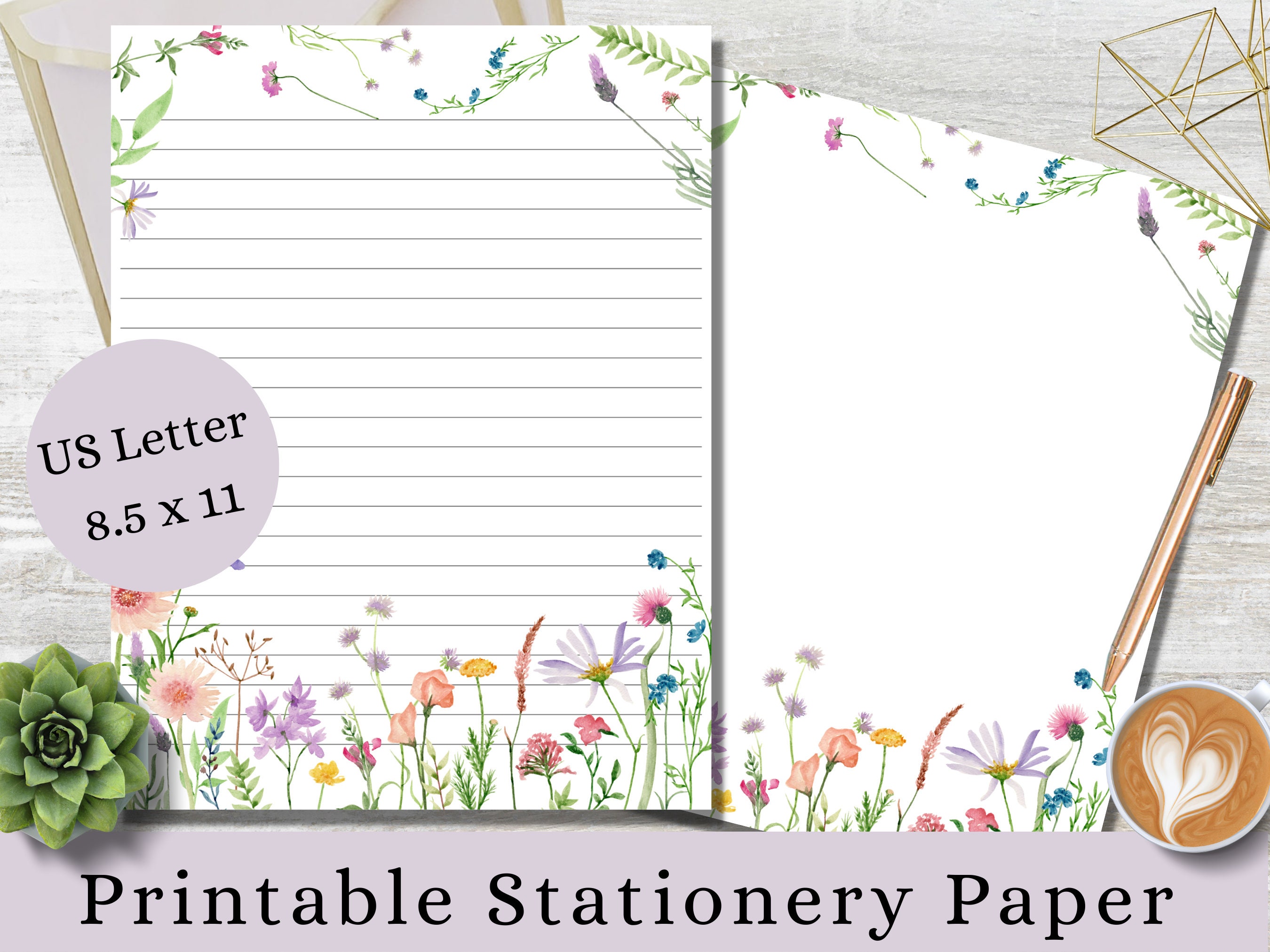 Stationery Paper, Printable Writing Paper, Printable Letter Paper ...