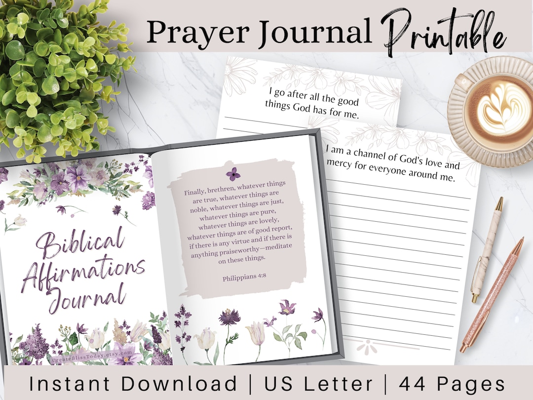 Prayer Journal, Printable Christian Journal, Daily Faith Based ...