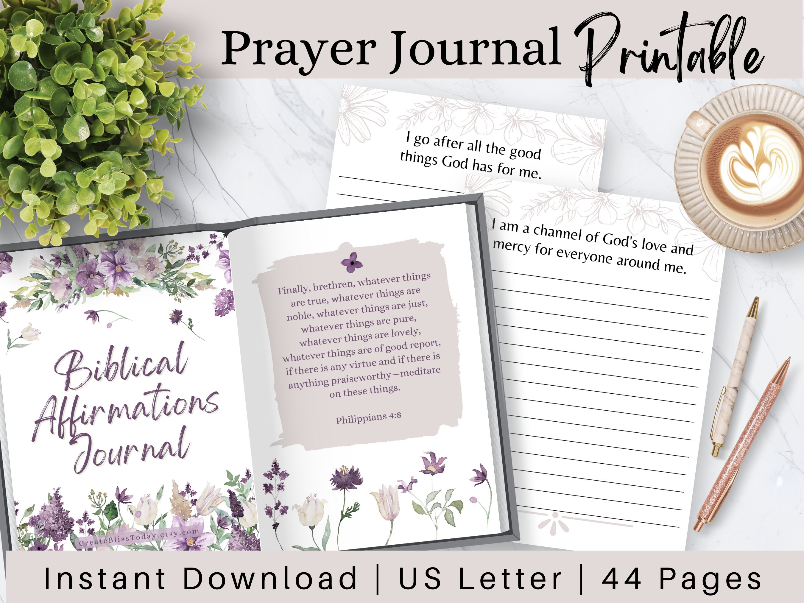 Prayer Journal, Printable Christian Journal, Daily Faith Based ...