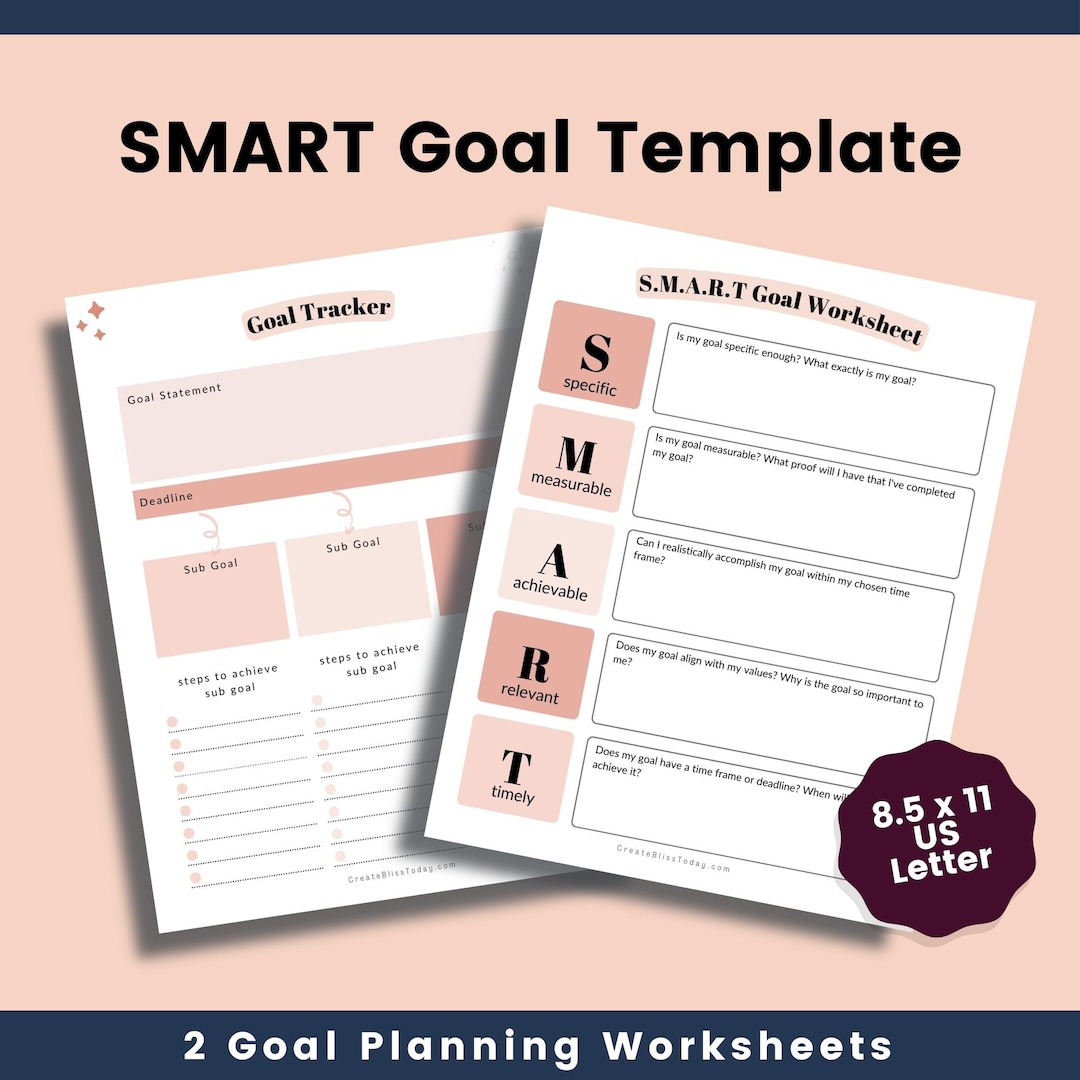 SMART Goal Template, Goal Setting Kit, Goal Planner Kit, New Year ...