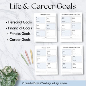 Goal Planner Bundle Printable, SMART Goals Template, Vision Board ...