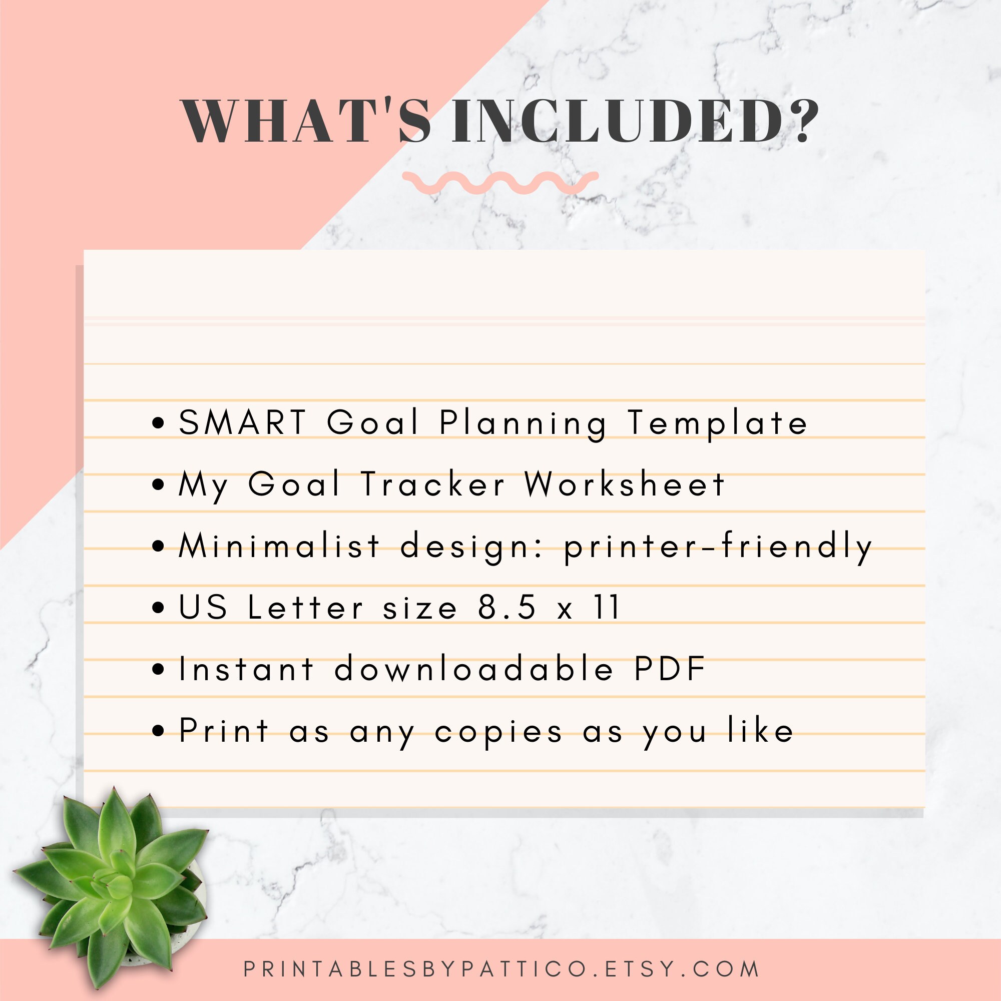 SMART Goal Template, Goal Setting Printable, SMART Goal Planning, Goal ...