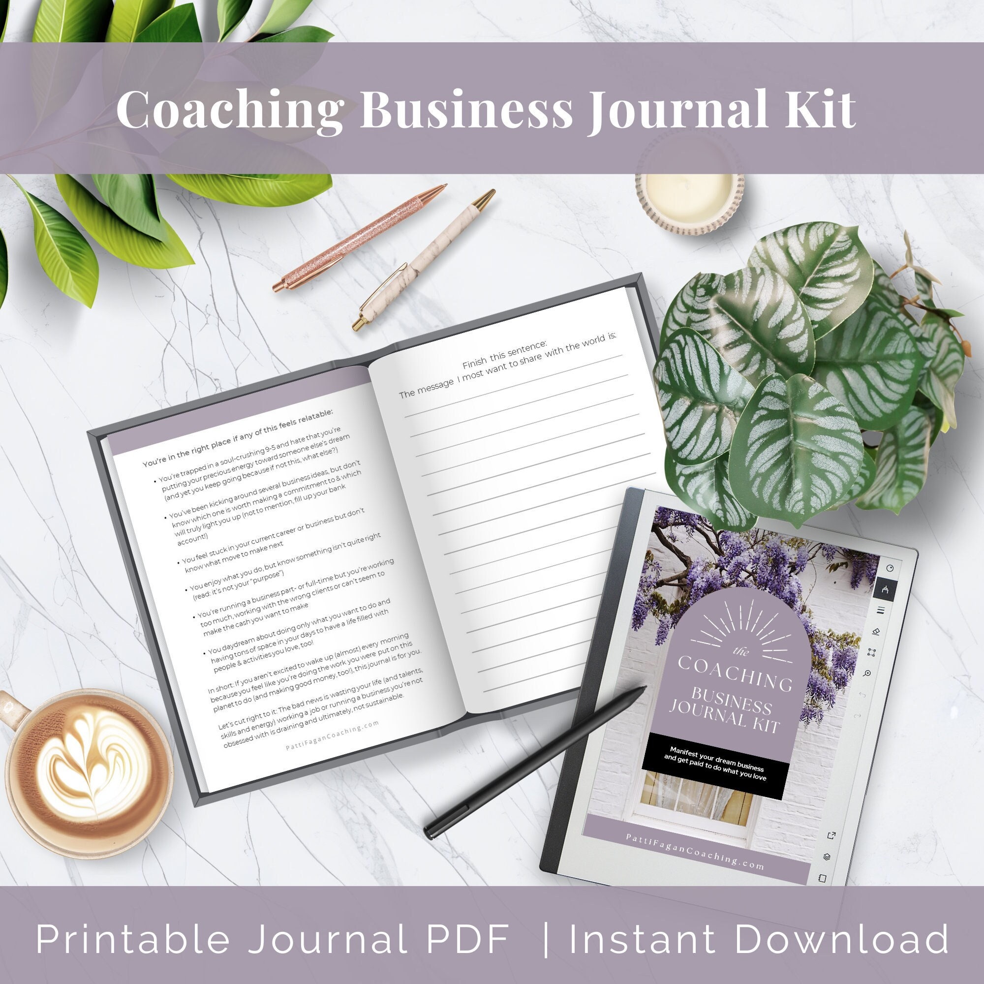 Coaching Business Planner Printable, Life Coach Template, Wellness ...