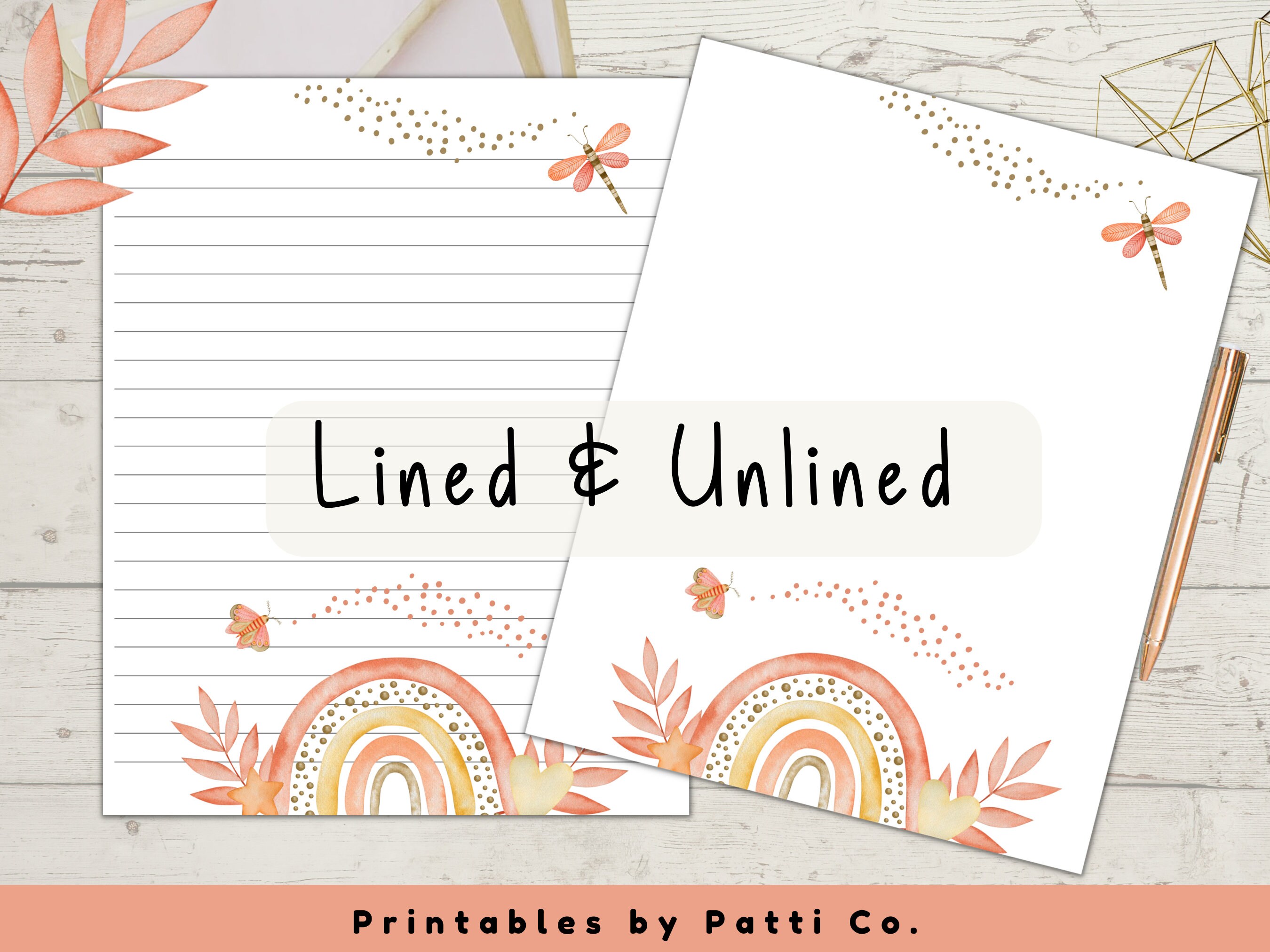 Printable Autumn Boho Stationery 8.5x11 Writing Paper - Etsy