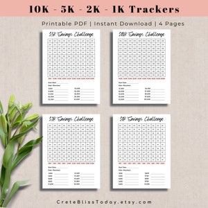 Savings Challenge Printable, Save Money Tracker, Money Saving Challenge ...