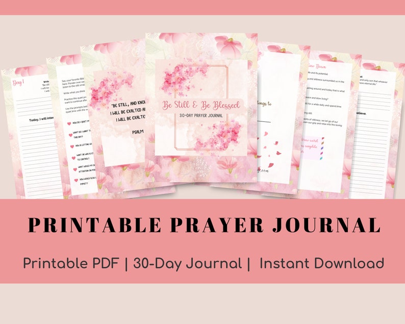 30 Day Prayer Journal Printable Be Still Prayer Journal 30 Etsy