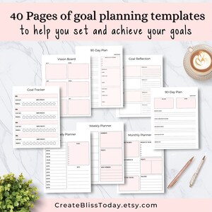 Goal Planner Bundle Printable, SMART Goals Template, Goal Planner Kit ...