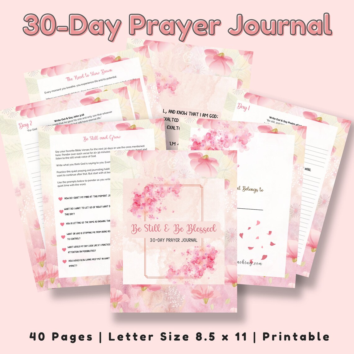 30-day Prayer Journal Printable Be Still Prayer Journal 30 Day Prayer ...