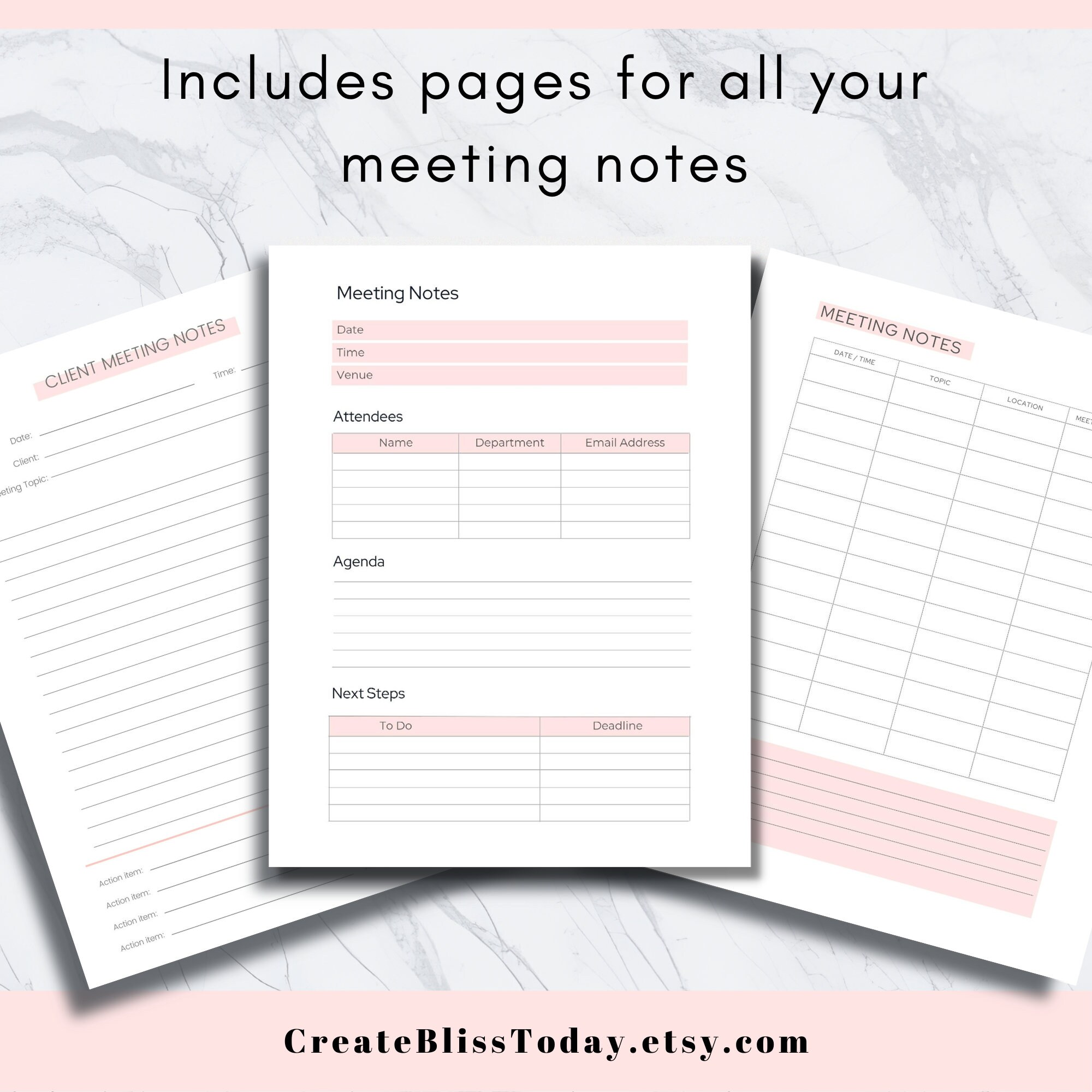 Printable Notes Paper, Notes Pages for Monthly Printable Planner, Lined ...
