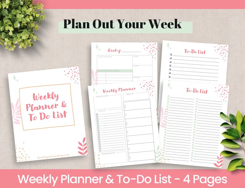 Weekly Planner Printable, to Do List Printable, Undated Planner, Weekly ...