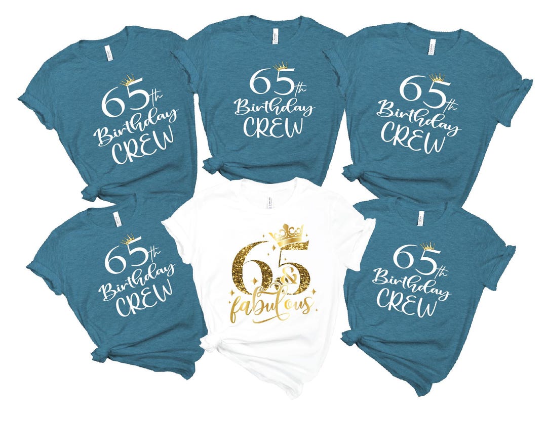 65th and Fabulous Birthday Shirt, 65th Birthday Crew Shirt for Woman ...