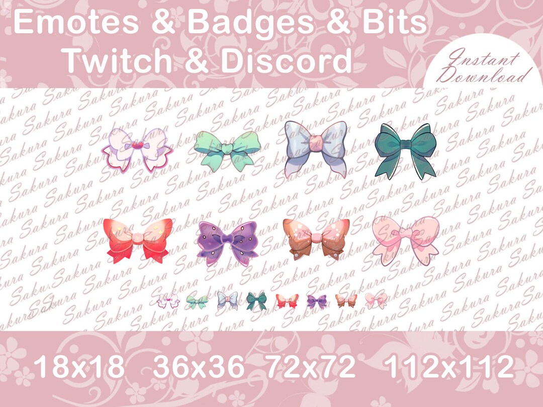 Bow Series 2, Bow Bit, Bow Badge, for Streamers, Twitch, Discord ...