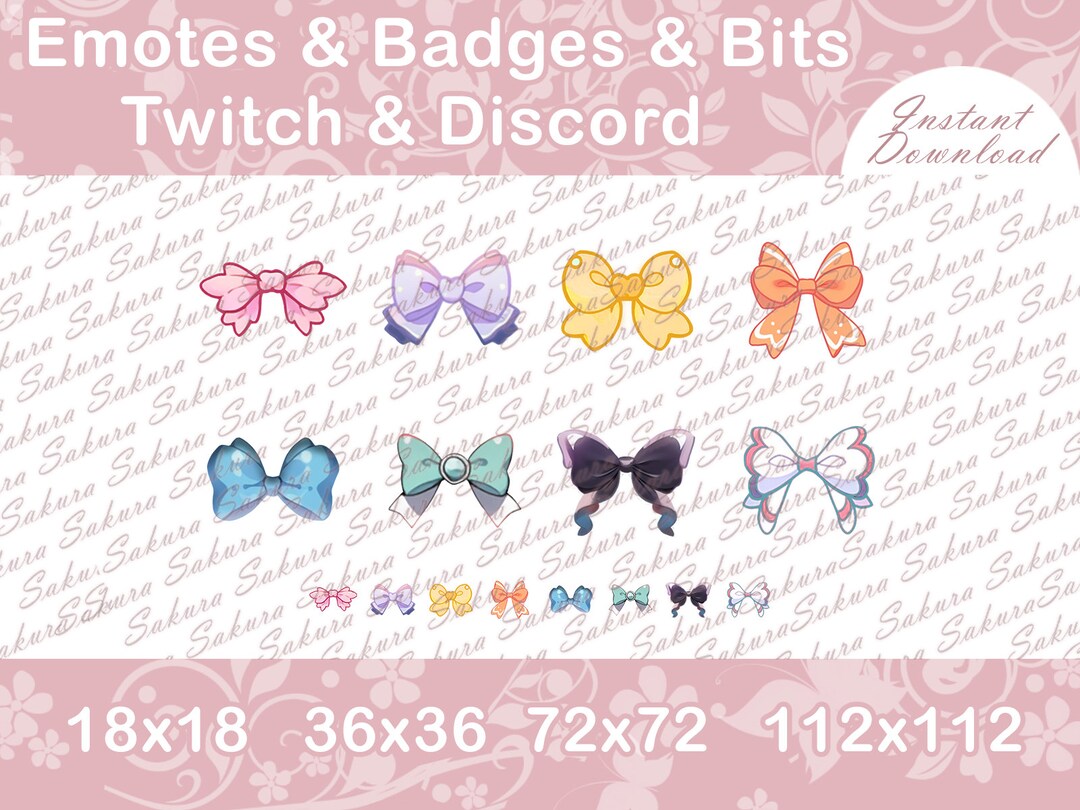 Bow Series 1, Bow Bit, Bow Badge, for Streamers, Twitch, Discord ...