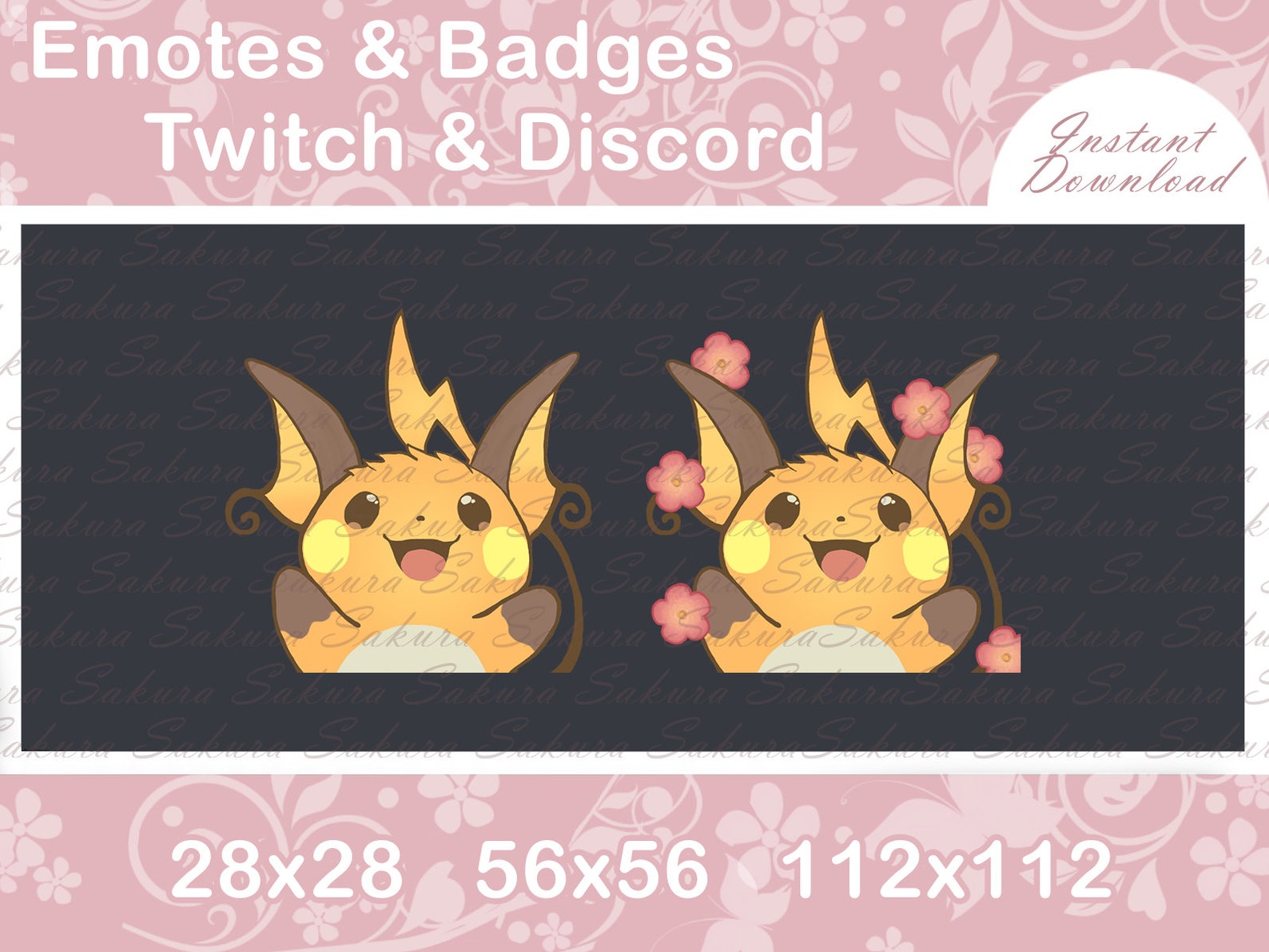 Twitch & Discord Emote Raichu | Pokemon | Cheer | Happy - Etsy