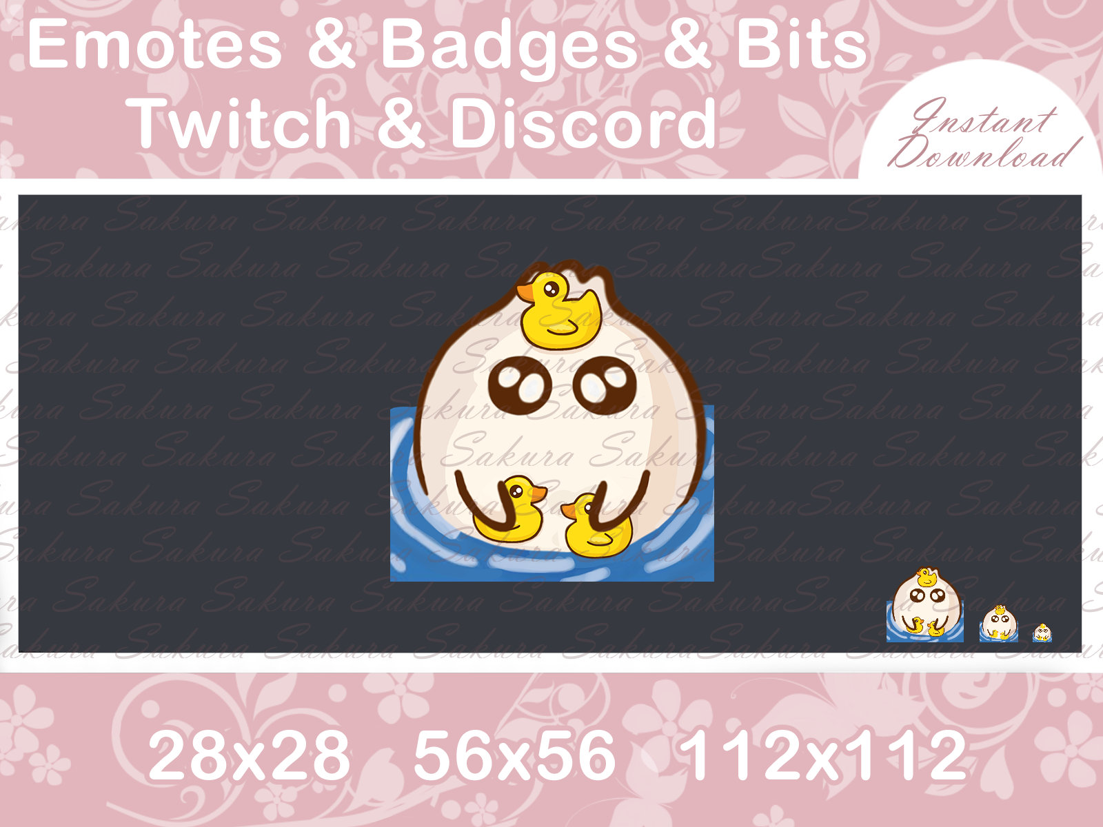 Twitch & Discord Emote Badge Bit Dumpling Tub Bath - Etsy