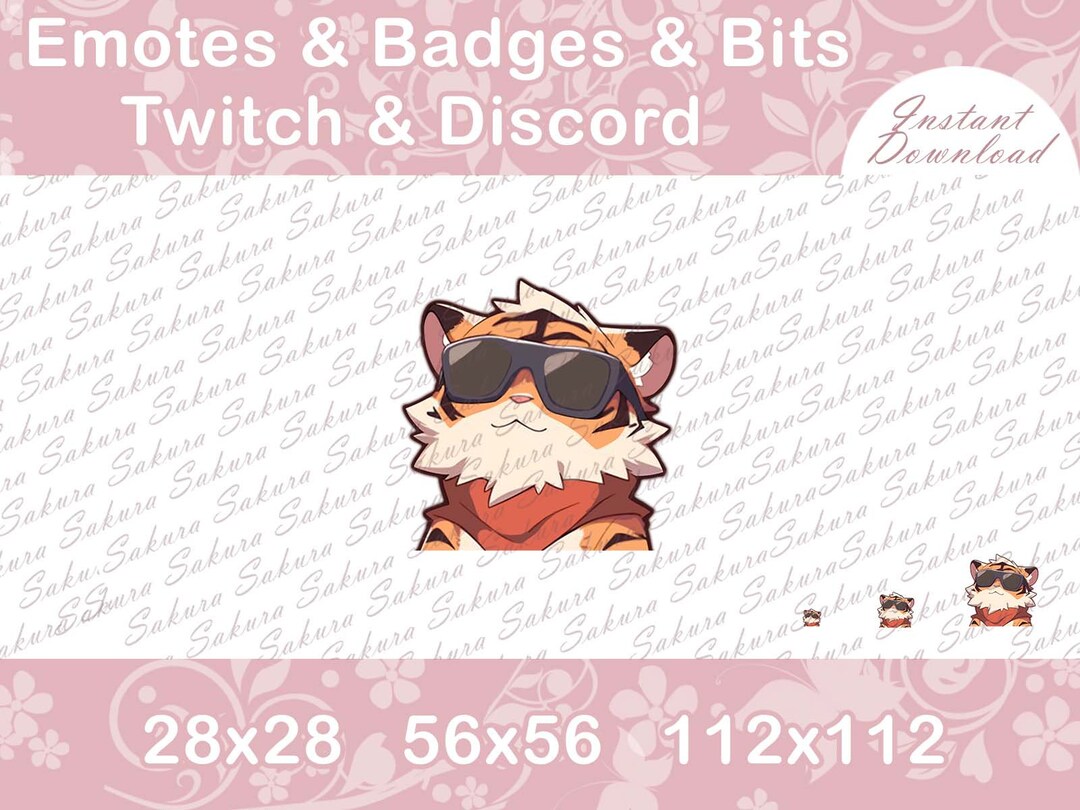 Tiger Emote for Stream, Tiger Emotes, Cool Emote, for Twitch Discord ...