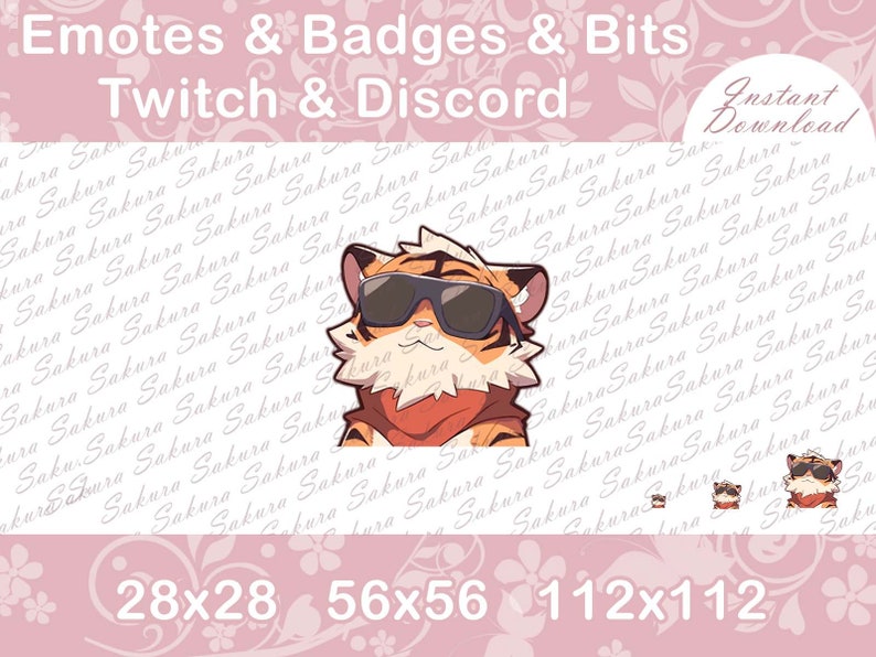Tiger Emote for Stream, Tiger Emotes, Cool Emote, for Twitch Discord ...