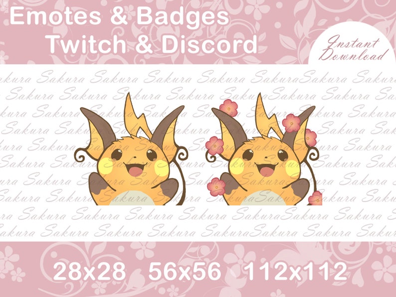 Twitch & Discord Emote Raichu | Pokemon | Cheer | Happy - Etsy