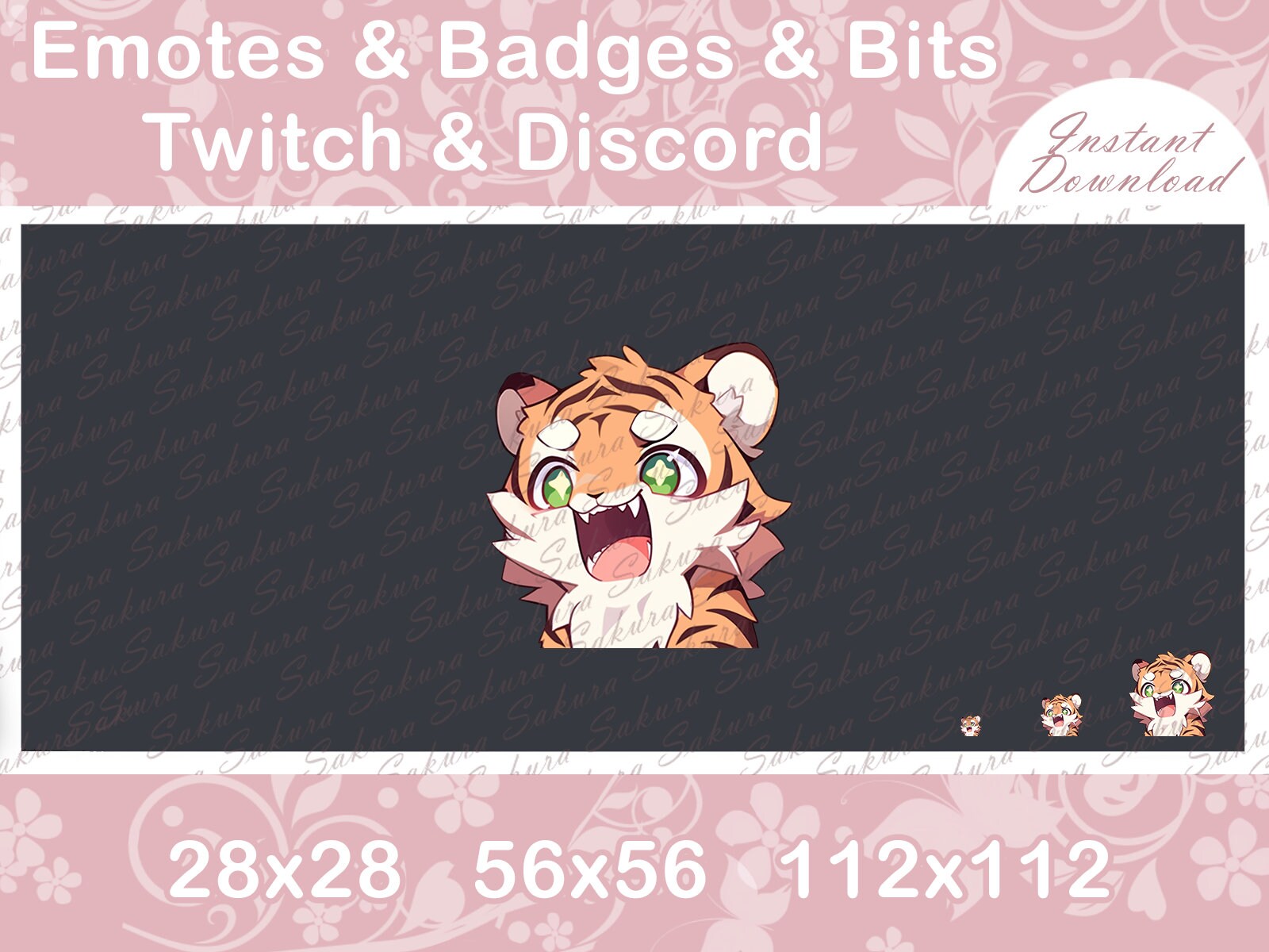 Tiger Emote for Stream, Tiger Emotes, for Twitch Discord Youtube Kick ...