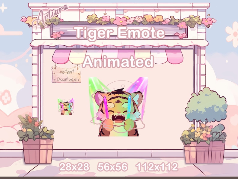 Animated Tiger Emote for Streamers, Tiger Emotes, Dancing Rave, for ...