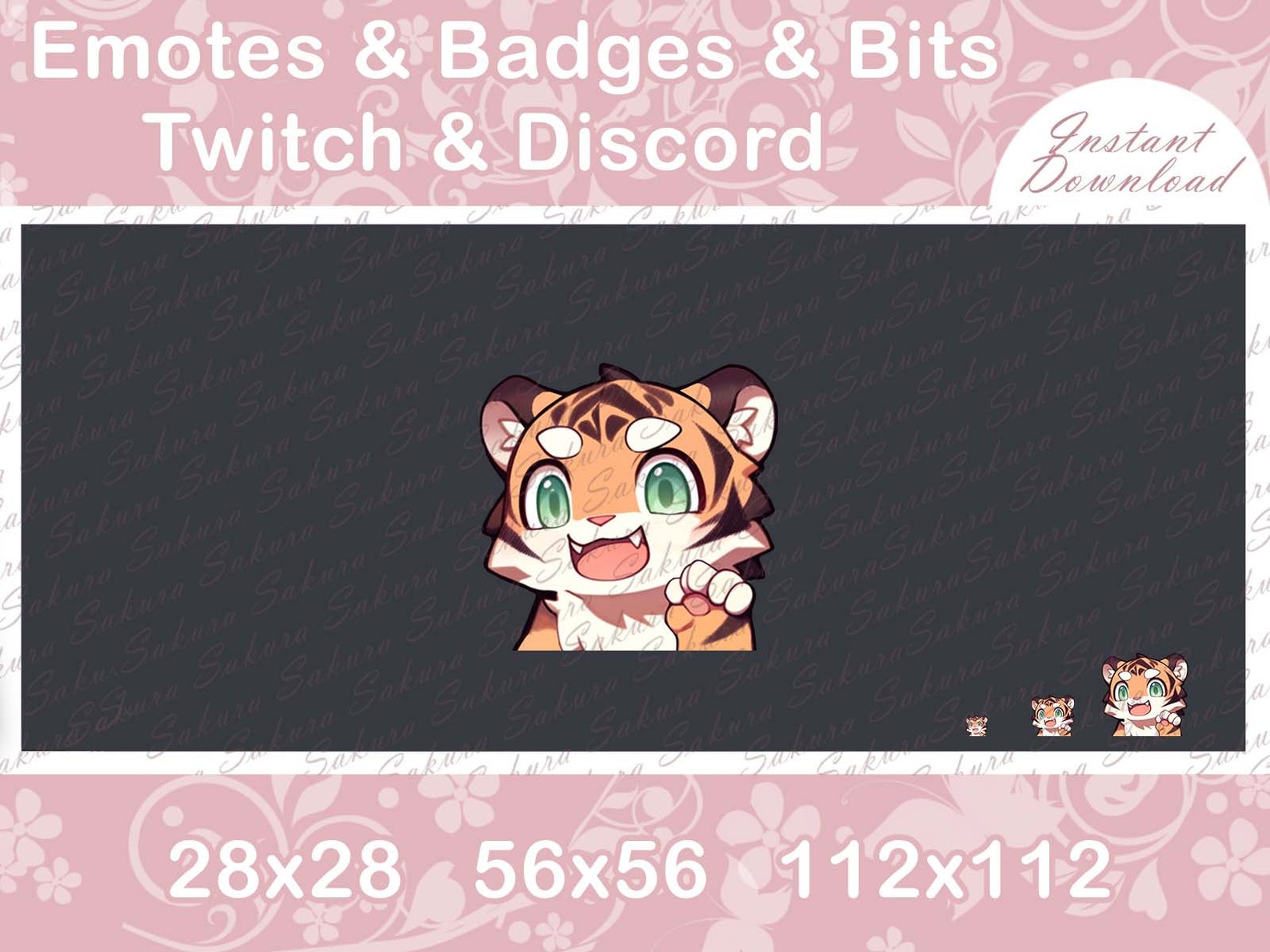 Tiger Emote for Stream, Tiger Emotes, Wave Hi for Twitch Discord ...