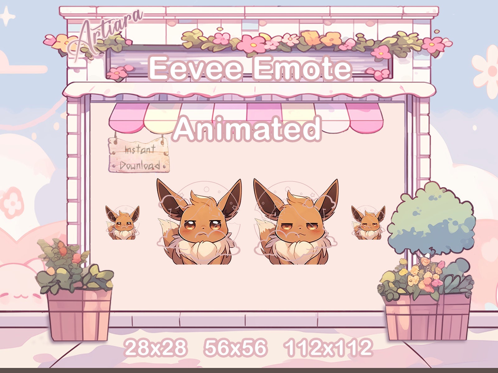 Animated Eevee Emote for Streaming and Discord | Brown Fox ...
