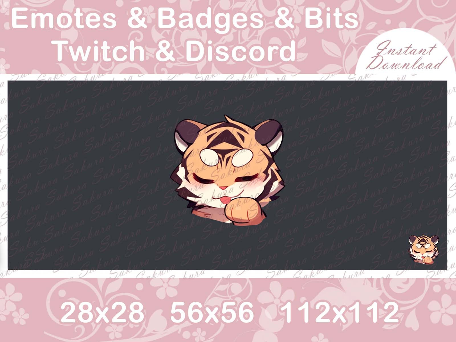 Animated Tiger Emote for Streamers, Mlem Lick Groom, for Twitch Discord ...