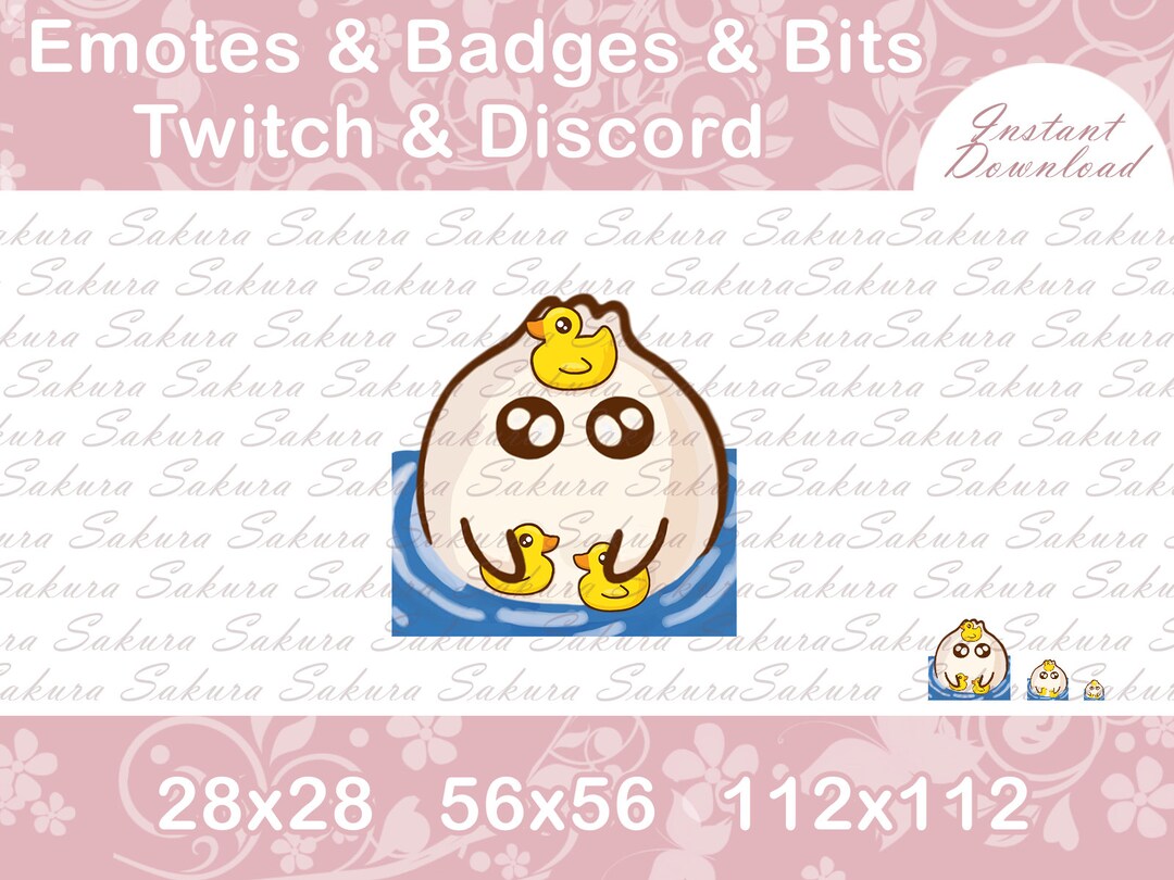 Twitch & Discord Emote Badge Bit Dumpling Tub Bath - Etsy