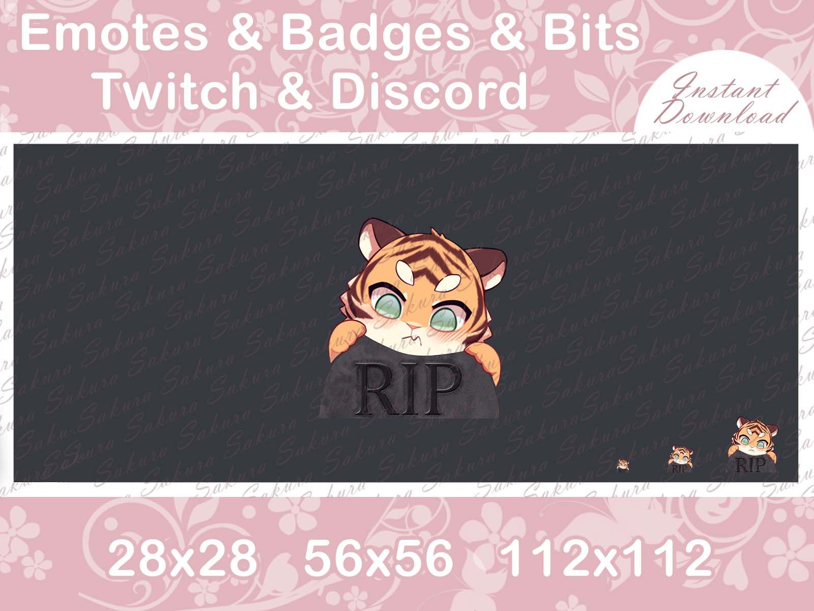 Tiger Emote for Stream, RIP Rest in Peace, Tiger Emotes, for Twitch ...