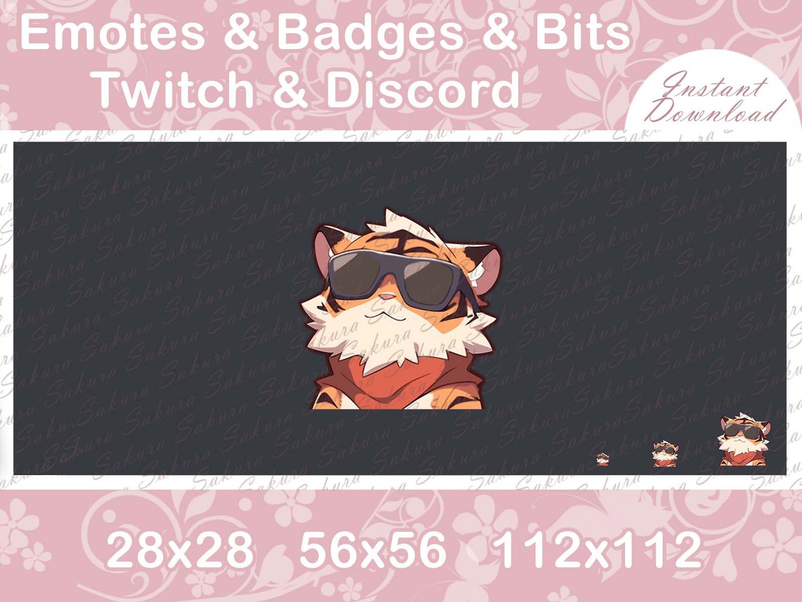 Tiger Emote for Stream, Tiger Emotes, Cool Emote, for Twitch Discord ...