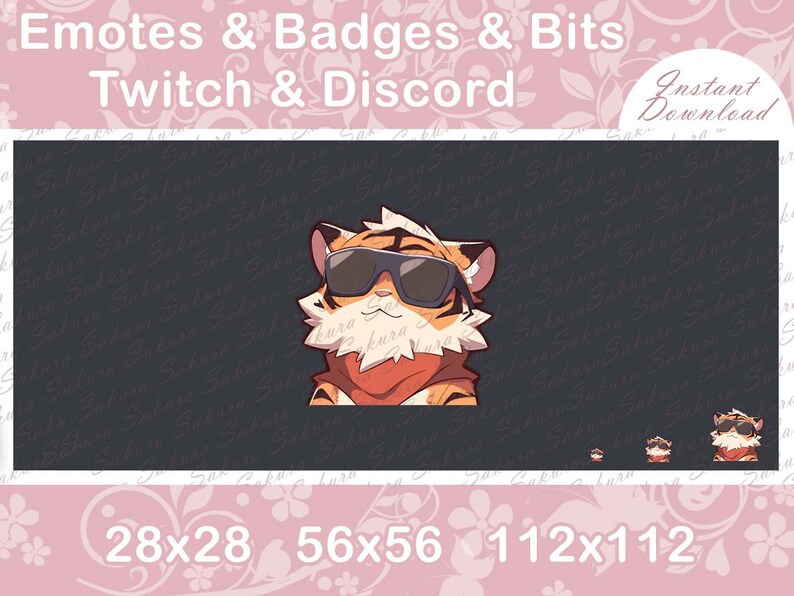 Tiger Emote for Stream, Tiger Emotes, Cool Emote, for Twitch Discord ...